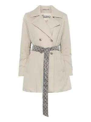 Herno Trench With Patterned Belt - Multicolor