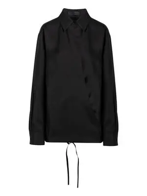 VALENTINO VALENTINO Black Wool, Mohair, And Silk Shirt With Drawstring