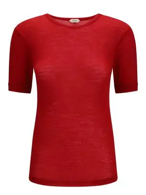 Versace Ribbed Knit T-shirt - Red