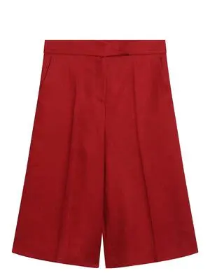 Max Mara Linen Bermuda Shorts - Red