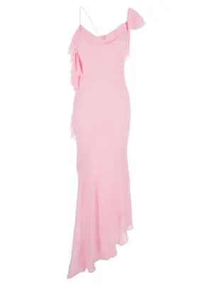 SELF-PORTRAIT Georgette Ruffle Long Dress - Multicolor