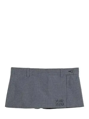Miu Miu Tech Check Mini Skirt - Blue