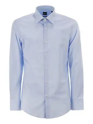 BOSS Slim Fit Shirt In Stretch Cotton Poplin - Blue