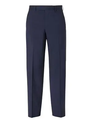 Fendi Dark Wool Canvas Trousers - Blue