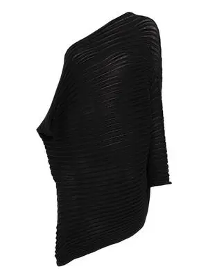 Issey Miyake Asymmetric Neck Pleated Top - Multicolor