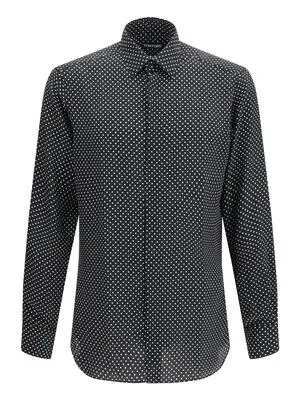 TOM FORD Crepe De Dhine Polka Dot Shirt - Black