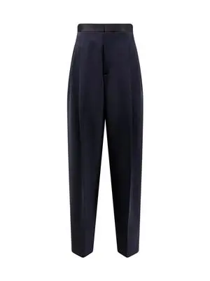 Bottega Veneta Wool Trousers With Satin Waistband - Multicolor