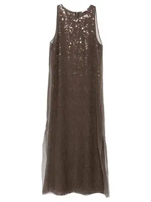 Brunello Cucinelli Silk Embellished Dress - Multicolor