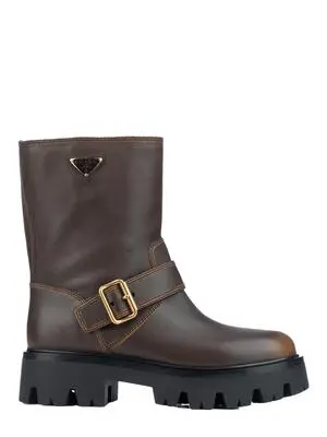 Prada Buckled Leather Boots - Multicolor