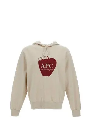 A.p.c. Cotton Logo Print Hoodie - Multicolor