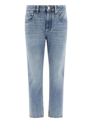 Brunello Cucinelli Straight Leg Denim Pants - Multicolor