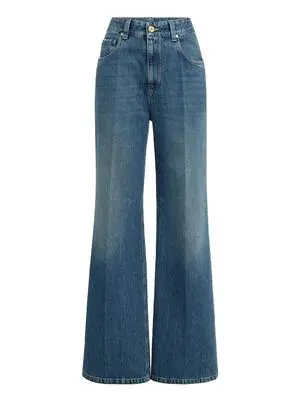Brunello Cucinelli Wide Leg Denim Pants - Multicolor