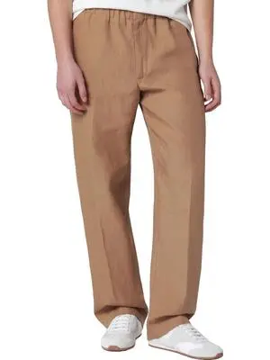 LARDINI Camel Linen Blend Trousers - Brown