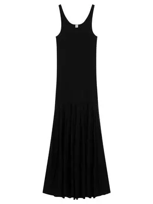 TOTEME Sleeveless Paneled Viscose Knit Maxi Dress - Black