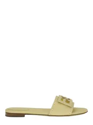 Fendi Baguette Flat Sandals - Cream