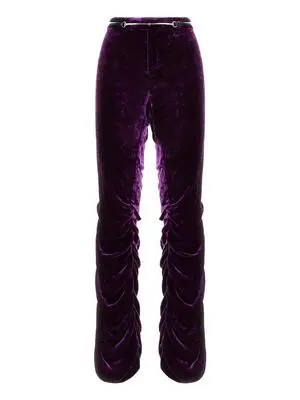Gucci GUCCI Velvet Ruched Trousers Multicolor