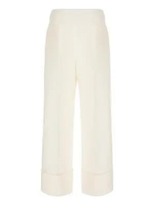 Valentino Garavani Cropped Trousers With Gold Tone V Detail - Multicolor