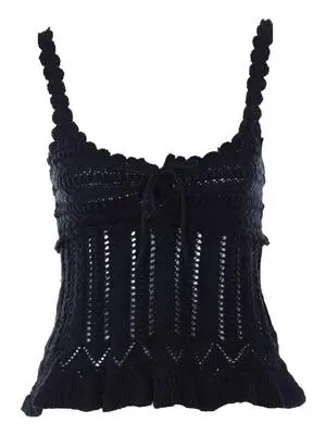 Isabel Marant Étoile Cotton Sleeveless Top With Perforated Details - Black