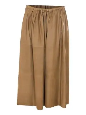 Auralee AURALEE Fine Baby Calf Leather Skirt Cream