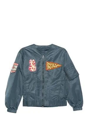 Kenzo Bomber Jacket With Appliqué Details - Blue