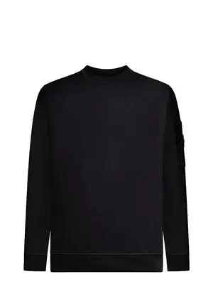 Stone Island Regular Fit Crew Neck Sweatshirt With Seasonal Pocket - Black