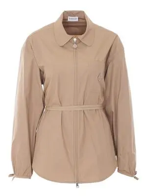 Moncler MONCLER Logo Patch Shirt Jacket Cream