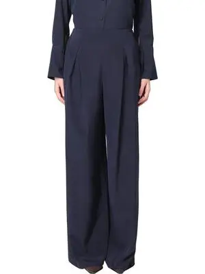 Max Mara Wide Leg Pleated Trousers - Blue
