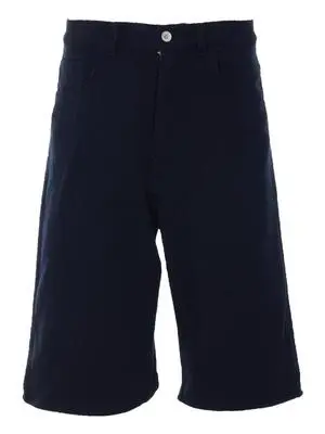 Auralee Silk Denim Wide Shorts - Black
