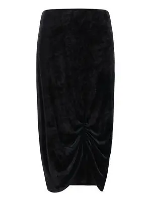 Valentino Garavani VALENTINO Velvet Draped Skirt Black