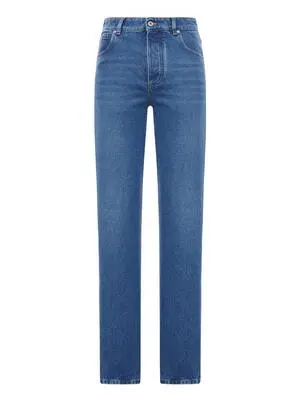 Bottega Veneta Straight Leg Jeans In Medium Indigo Wash - Multicolor