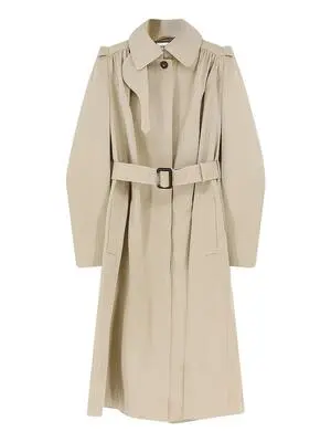 Alexander McQueen Alexander McQueen Cotton Trench With Puff Sleeves Multicolor