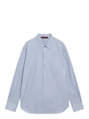 Gucci Light Striped Cotton Poplin Shirt - Blue