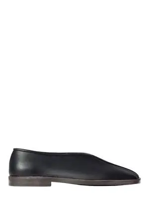 LEMAIRE Flat Leather Slippers With Shiny Lambskin Trim - Multicolor