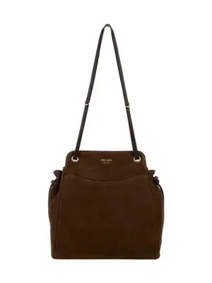 Prada Suede Tote Bag - Brown
