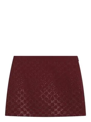 Gucci Gg-fabric Mini Skirt With Crystals - Red