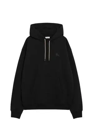 Burberry Cotton Sweatshirt With Check Pattern Inserts - Black