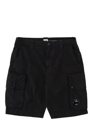 C.P. COMPANY Cargo Shorts With Logo Patch - Black