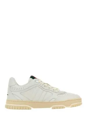 Gucci Leather Re-web Sneakers - White