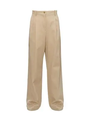 A.p.c. Tailored Loose Fit Biological Cotton Pants - Cream