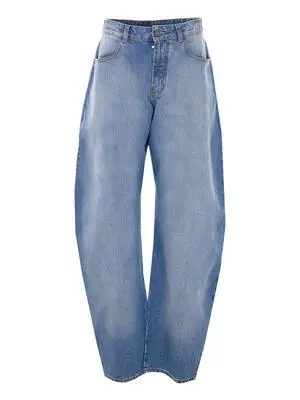 Alaïa Wide Leg Denim Pants - Blue