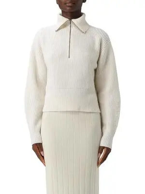 Max Mara Quarter Zip Ribbed Sweater - White