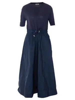 HERNO HERNO Knit Effect And Techno Taffeta Dress