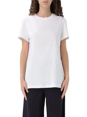 Max Mara Max Mara White T-Shirt With Embossed Logo Multicolor