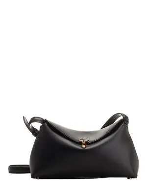 TOTEME T-lock Leather Shoulder Bag - Black
