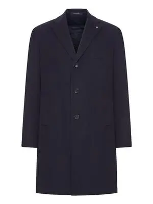 Tagliatore TAGLIATORE Single-Breasted Wool Coat Blue