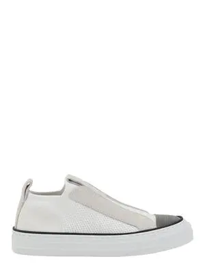 Brunello Cucinelli Sneakers With Iconic Embellishments - White