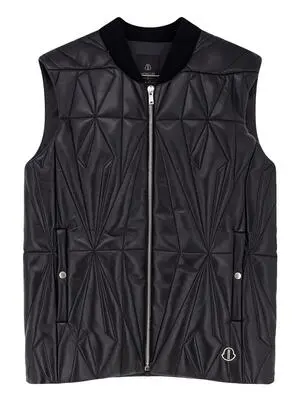 Moncler Rick Owens Geometric Leather Vest - Black