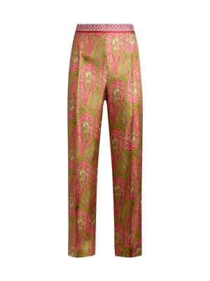 Etro Bootcut Paisley Print Pants - Multicolor