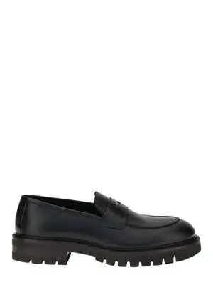 FERRAGAMO Penny Loafers With Embossed Detailing - Black