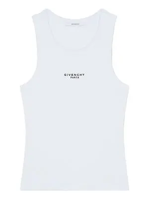 Givenchy GIVENCHY Cotton Blend Ribbed Tank Top With Printed Logo White